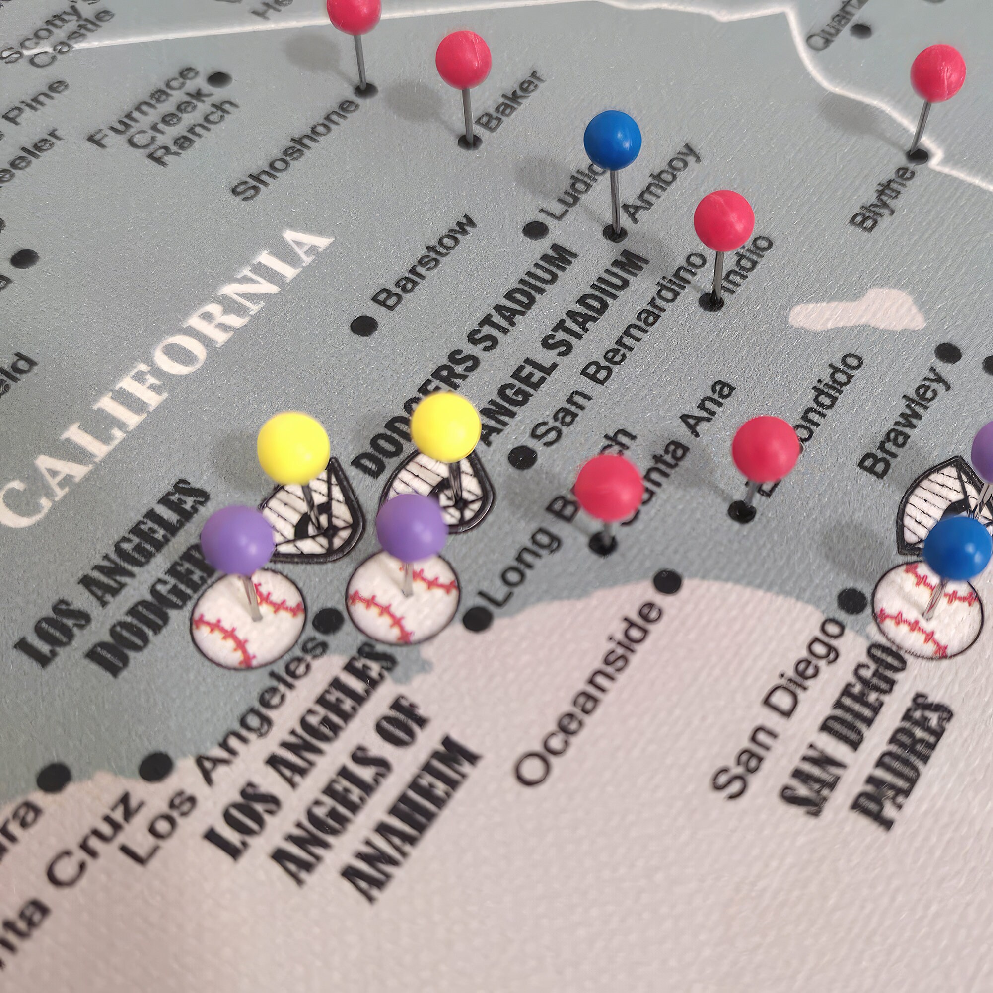 Personalized Baseball Stadiums USA Map: MLB Parks Push Pin Canvas - Etsy