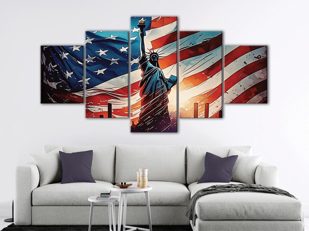 Statue of Liberty Canvas Wall Art, US Pride, Patriotic Decor - Etsy