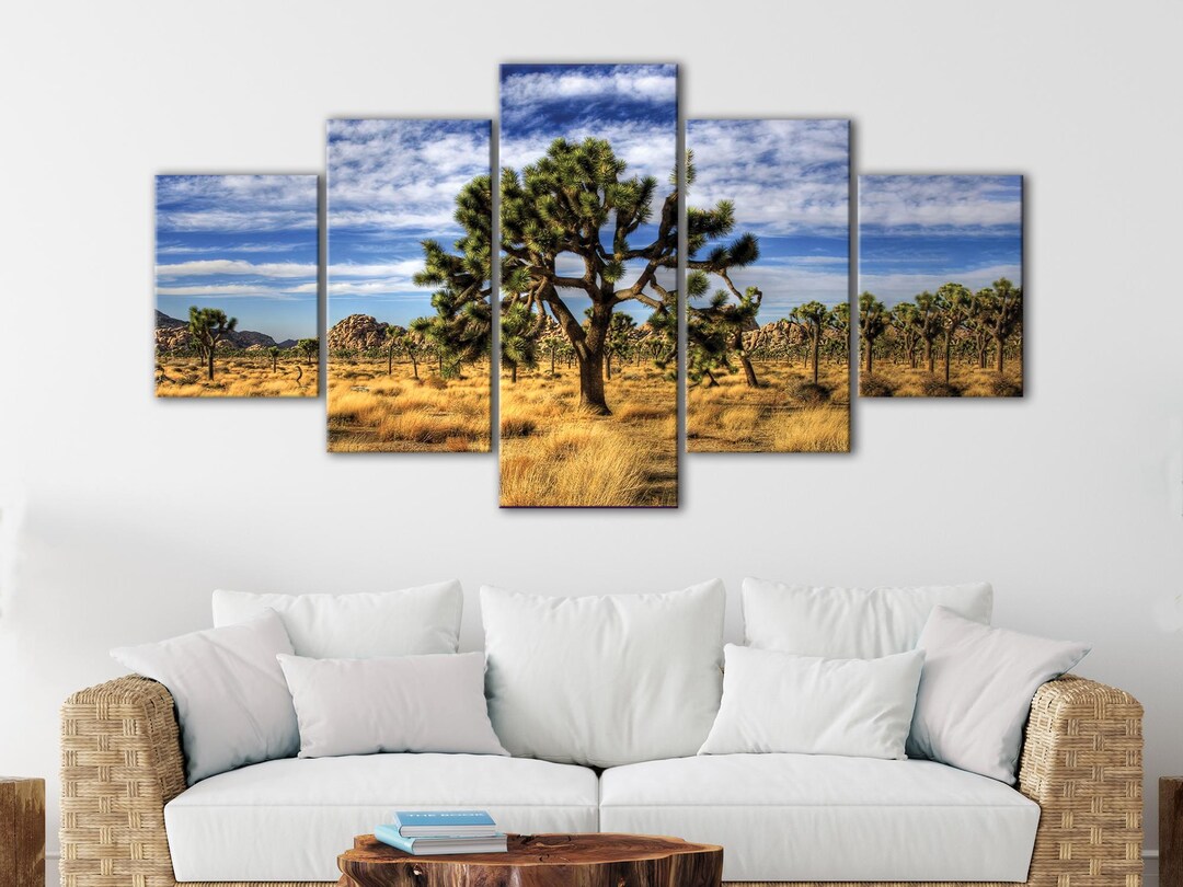 Joshua Tree Wall Art, 5 Panels Joshua Tree National Park, Large Tree ...