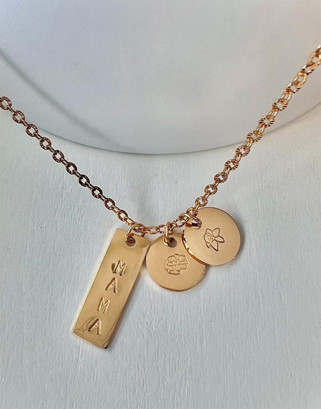 Mama Birth Flower Necklace | Stainless Steel | Waterproof ...