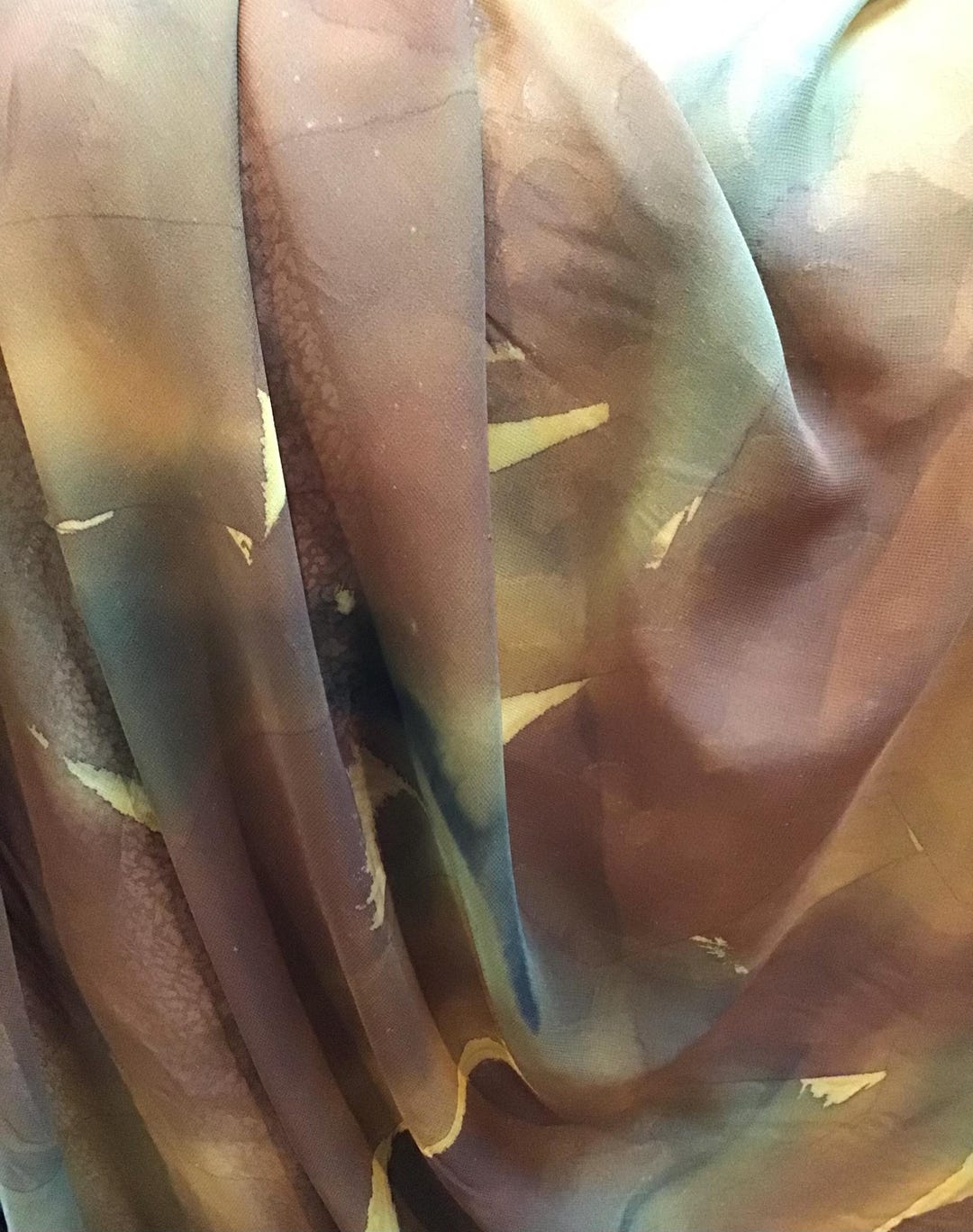 Hand-painted Silk Chiffon Fabric in Shades of Autumn. Couture ...