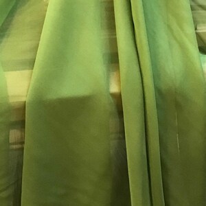 Soft, Sheer Silk Chiffon in a Solid Leaf Green. A Diaphanous and ...
