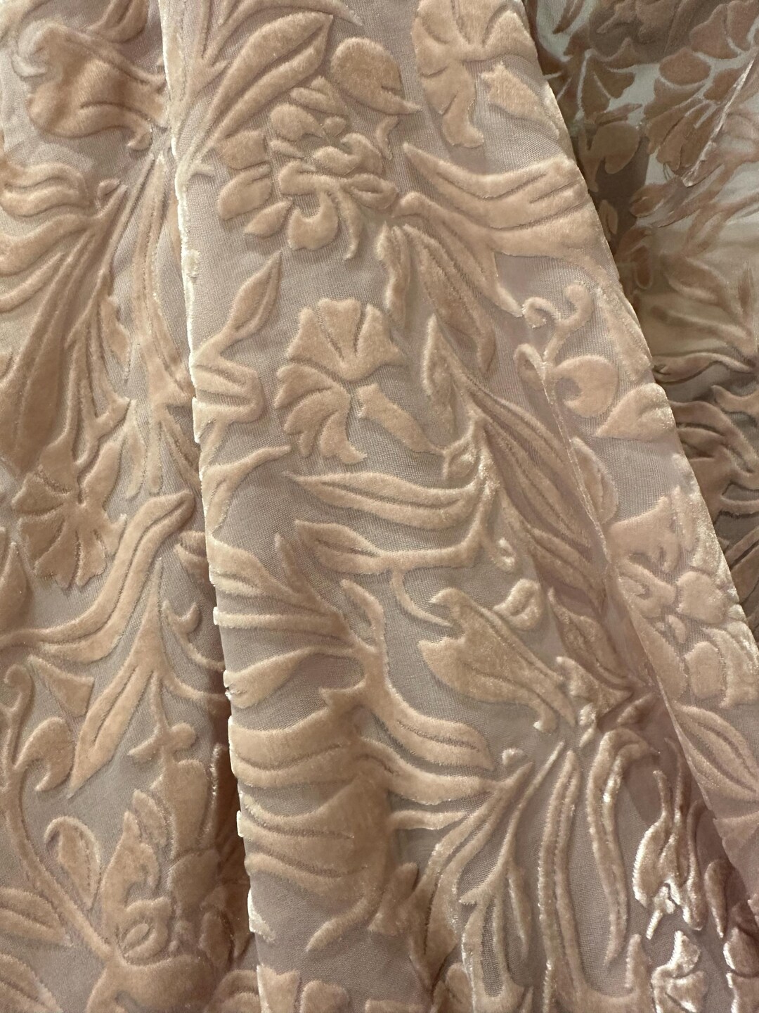 Dusty Pink, Silk Velvet Devore’. Lovely Floral Pattern. - Etsy