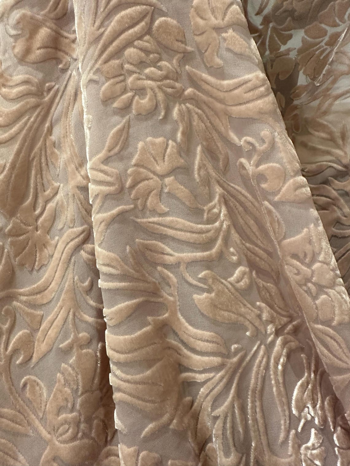 Dusty Pink, Silk Velvet Devore’. Lovely Floral Pattern. - Etsy