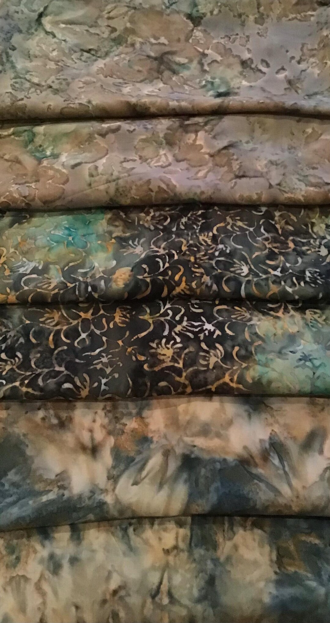 Vintage Bali Batik Rayon Fabric Bundle: Peacock, Ocean, Stone - 3yds - Etsy