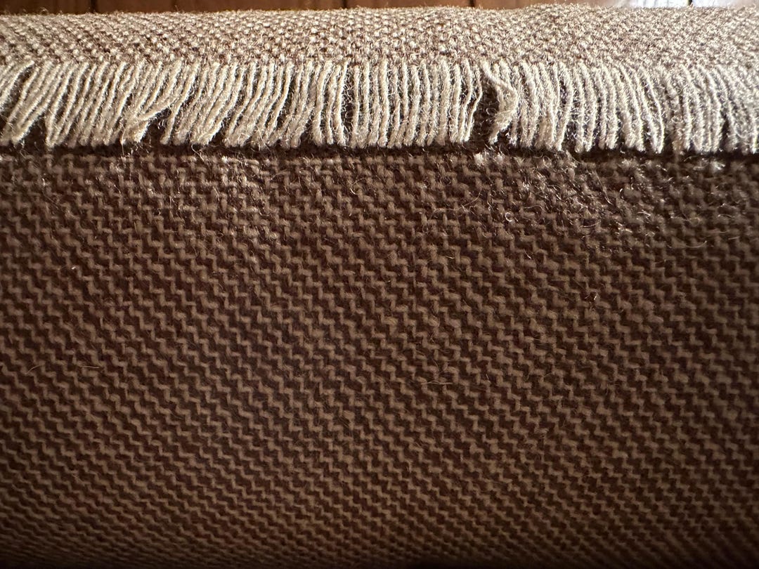 Double Handwoven Wool and Viscose in Carmel and Ivory Small Houndstooth ...