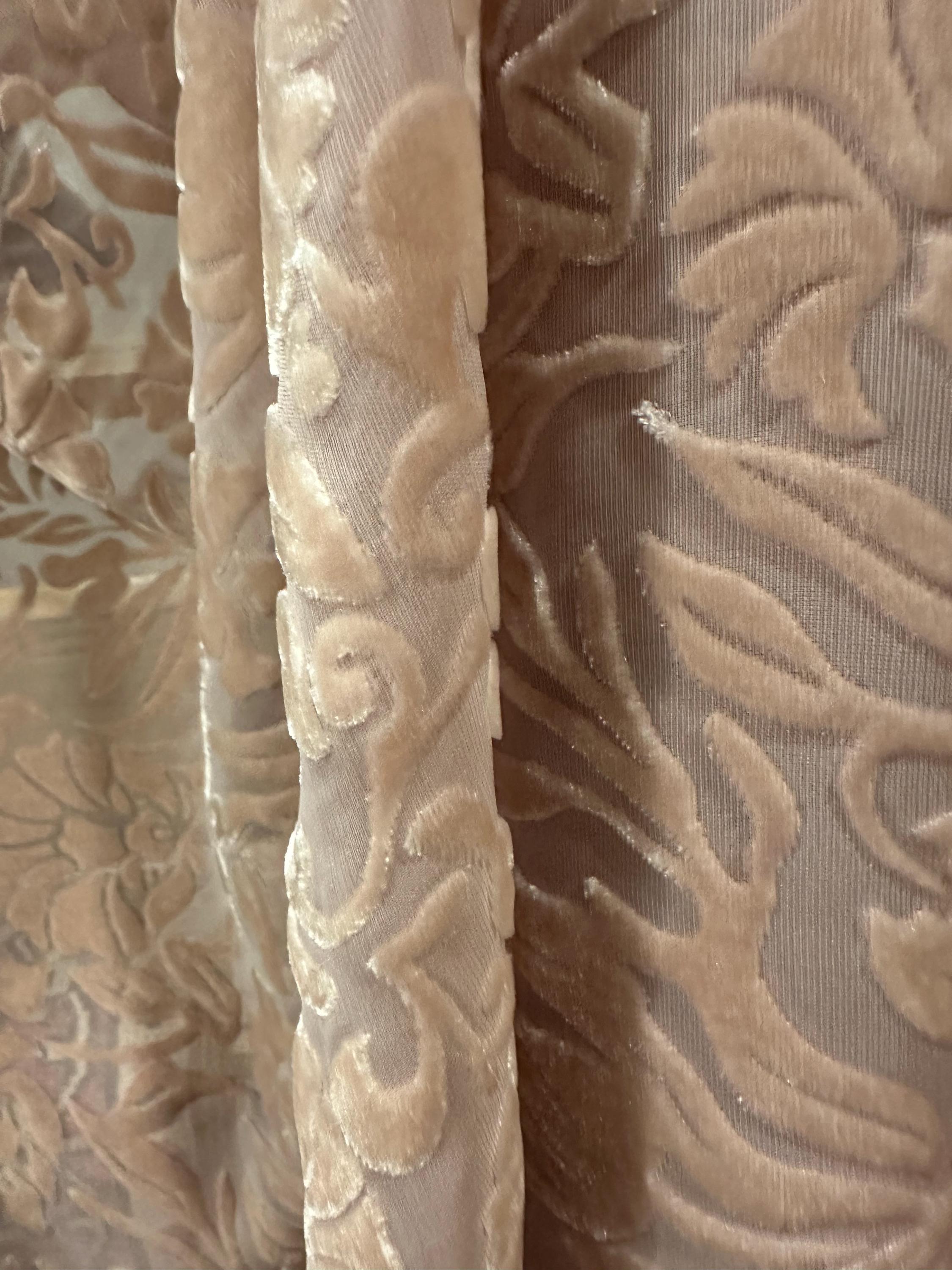 Dusty Pink, Silk Velvet Devore’. Lovely Floral Pattern. - Etsy
