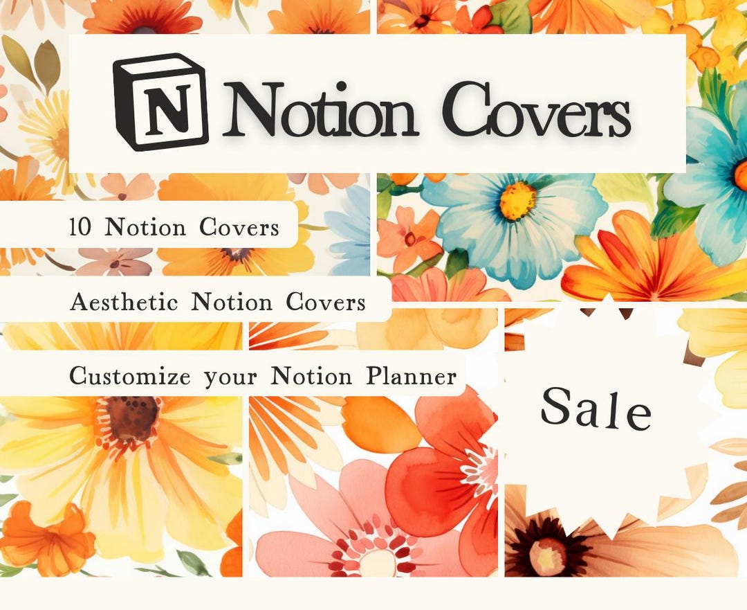 Floral Notion Covers – Imagens de banners de flores estéticas para o ...