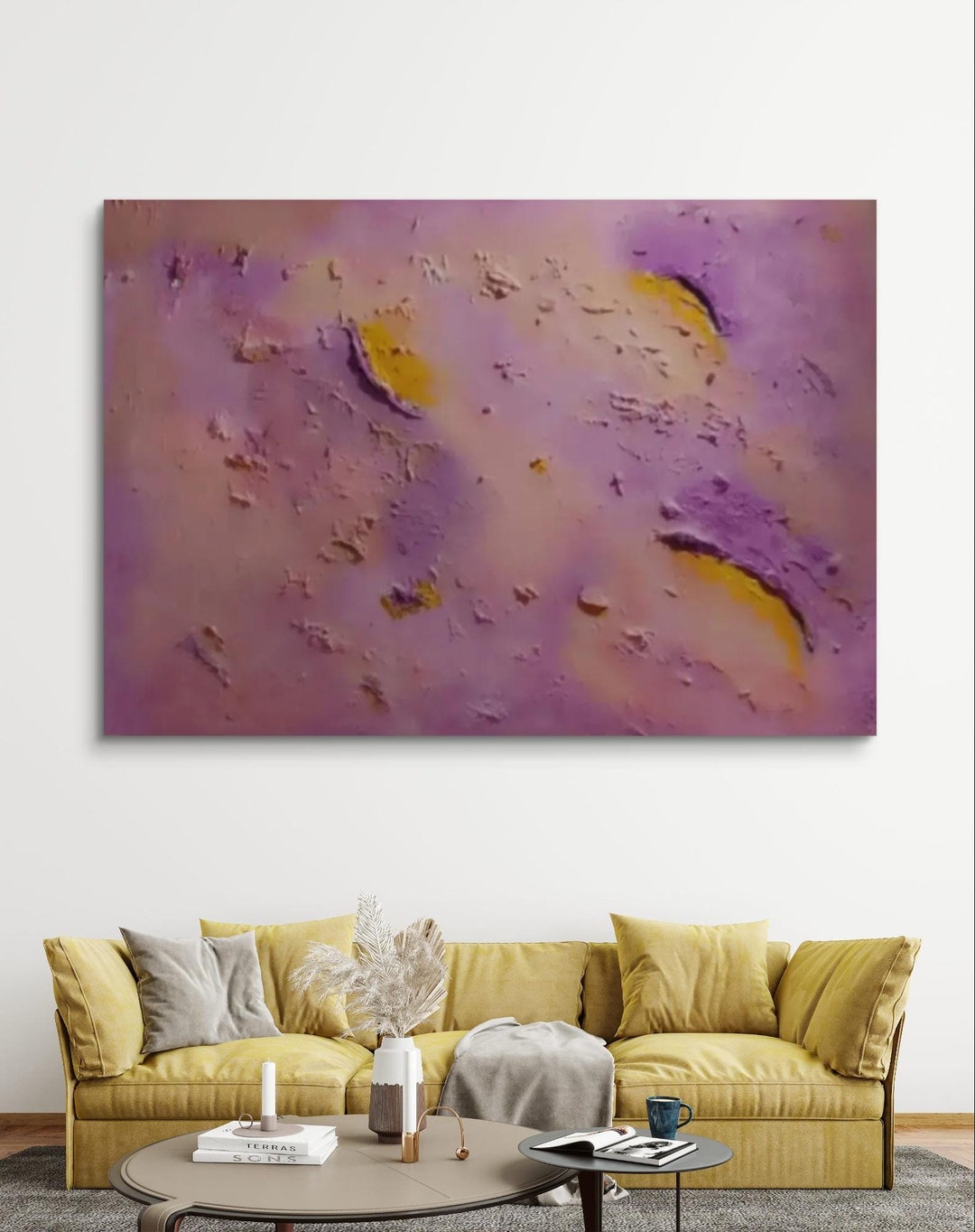 Abstract Art Print Made of Textures, Acrylic on Canvas Evoking the ...