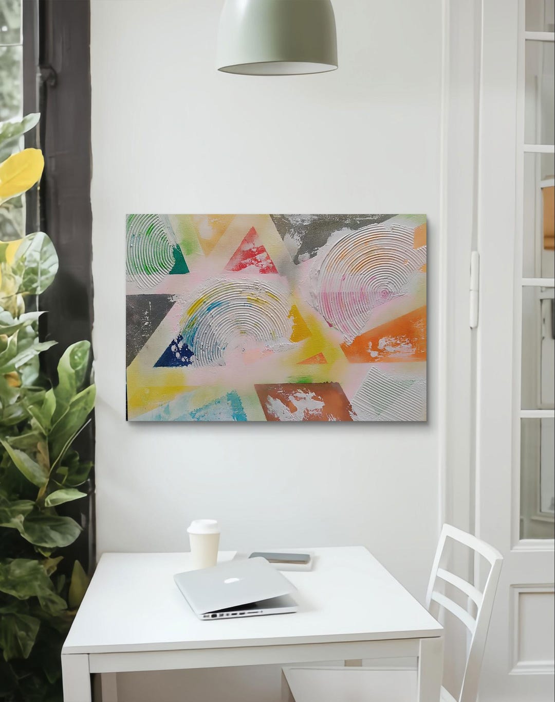 Abstract Art Print, Geometic Figures, Made of Textures, Acrylic on ...