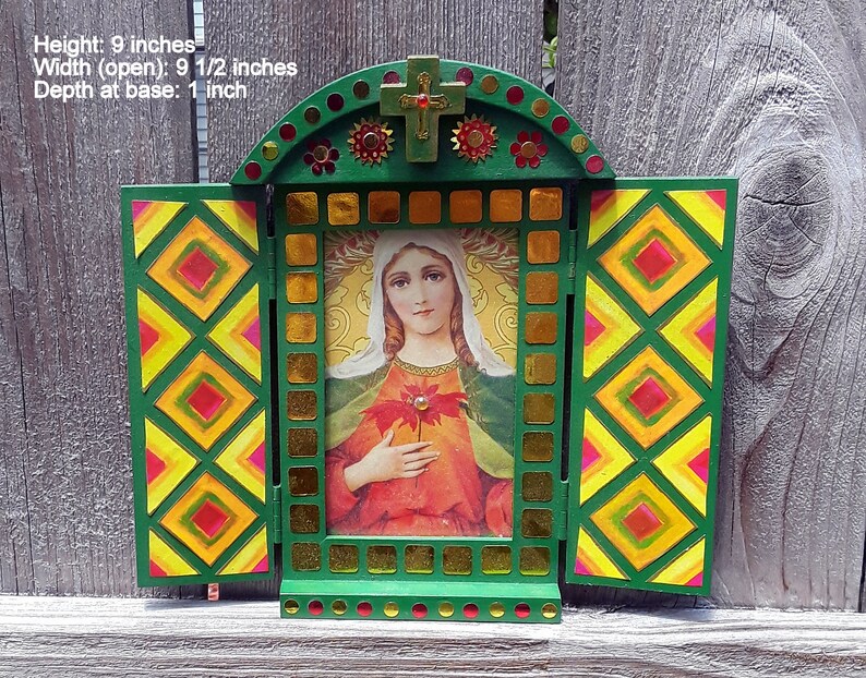 Green Virgin Mary Shrine Frame - Etsy