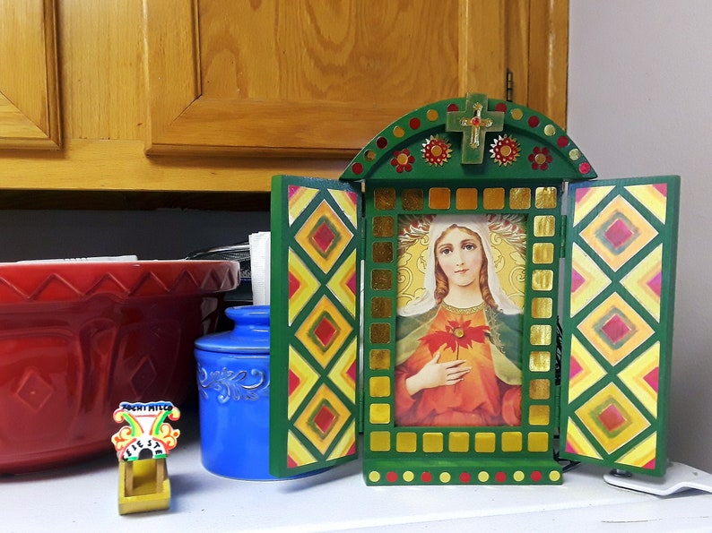 Green Virgin Mary Shrine Frame - Etsy