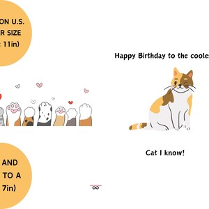 Happy Birthday Card/ Printable Birthday Card/ Cats/ Cat-lover/ Cat Mom ...