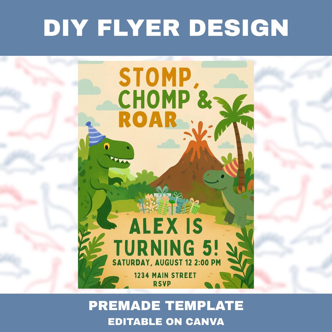 Kids Birthday Party Invitation, DIY Flyer Template Design, Boy Birthday ...