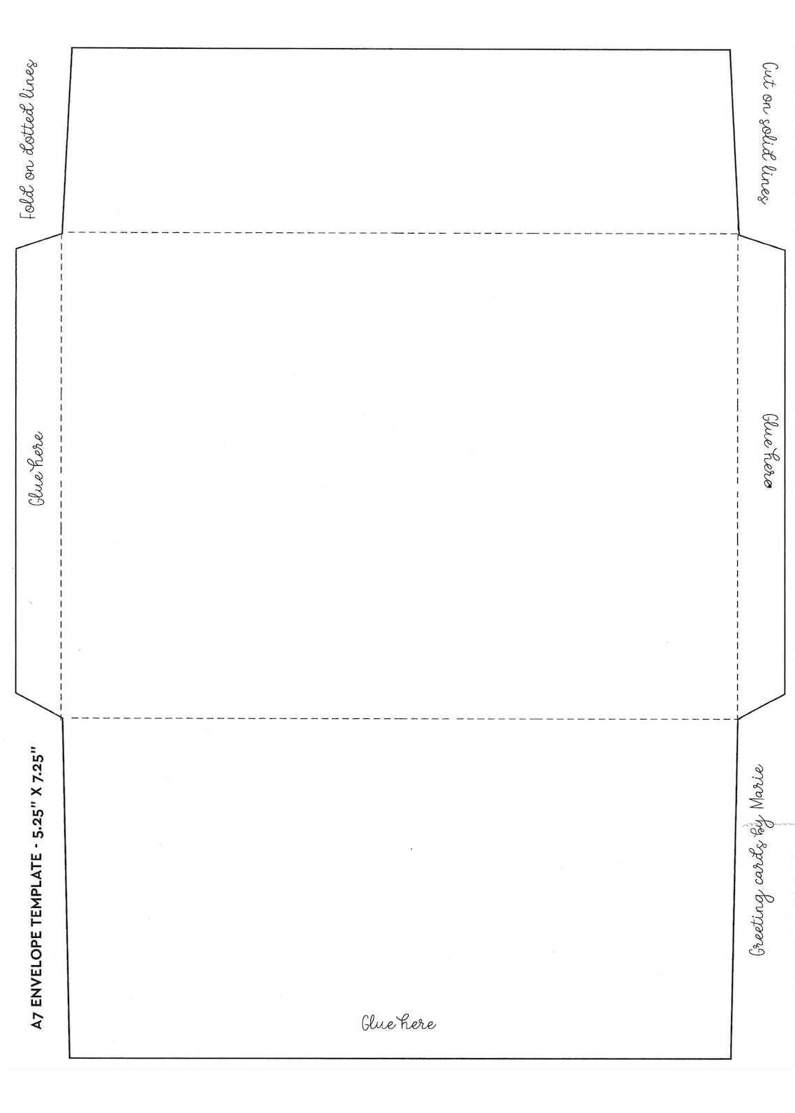 5 X 7 Envelope Template Digital Download to Do It Yourself - Etsy
