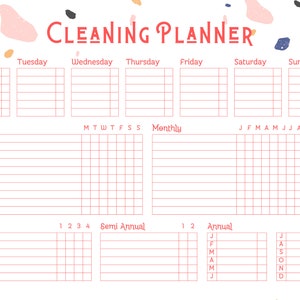 Cleaning Schedule Planner, Digital Weekly Cleaning Checklist, Family ...