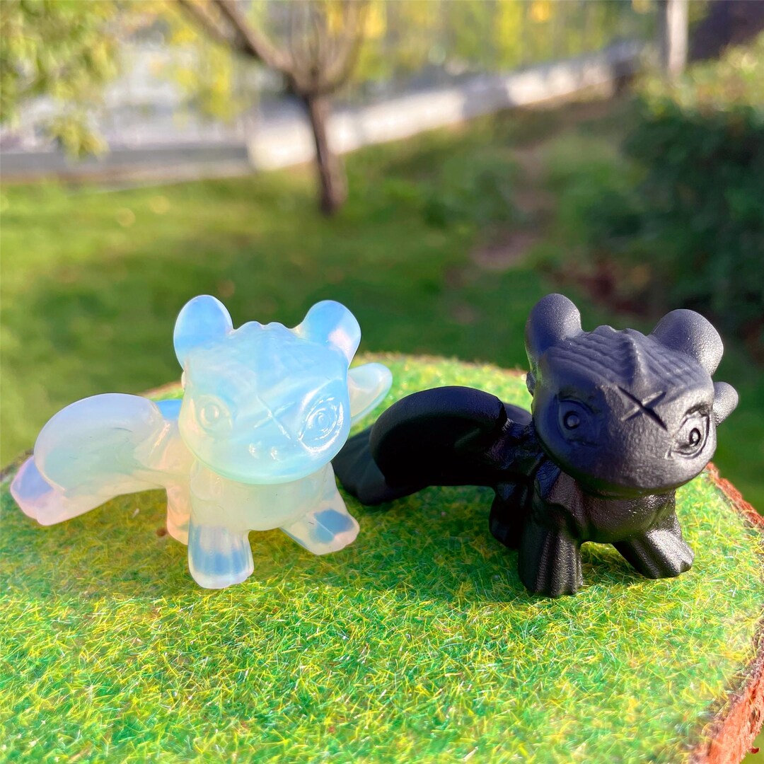 Carved Obsidian Dragon Toothless Offspring，crystal Dragon，crystal Decor ...