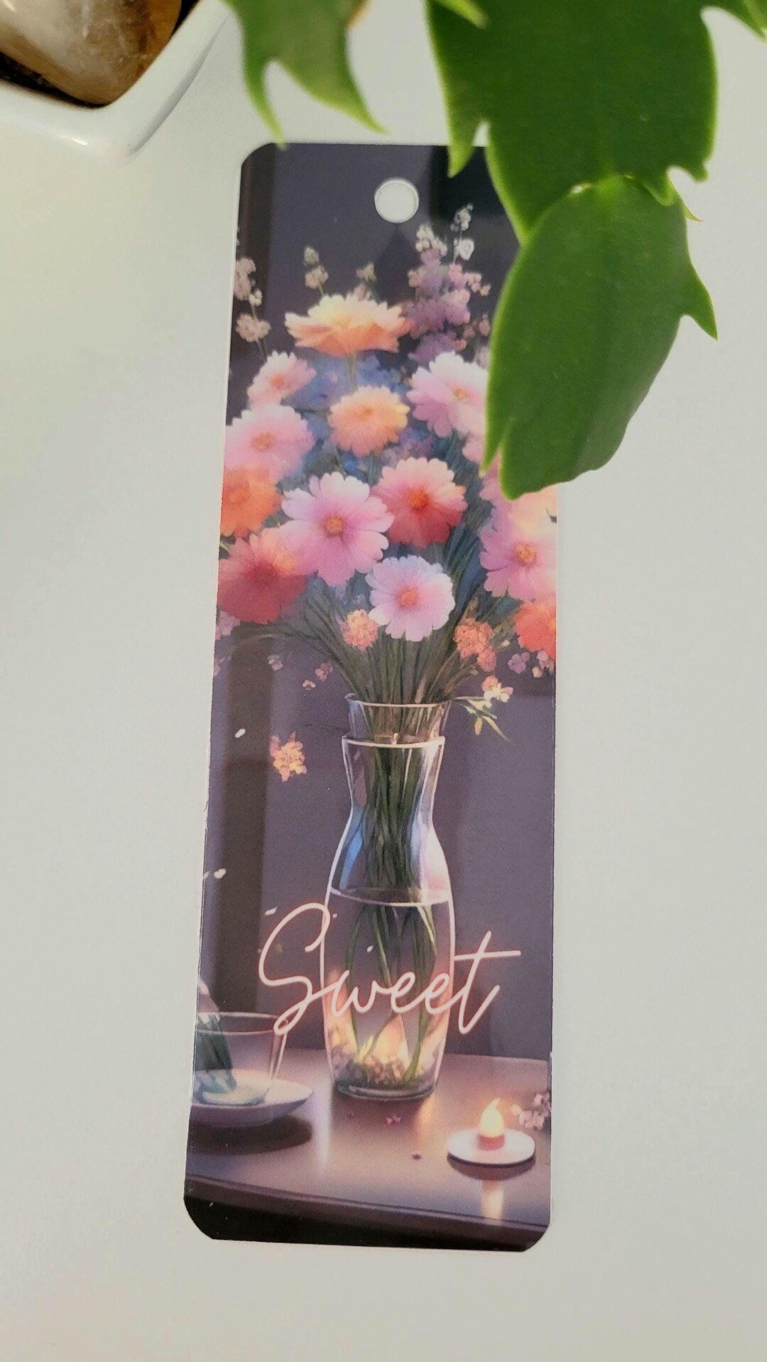 Dramatic & Romantic Laminated Bookmark With Neon sweet on Blackish Gray ...