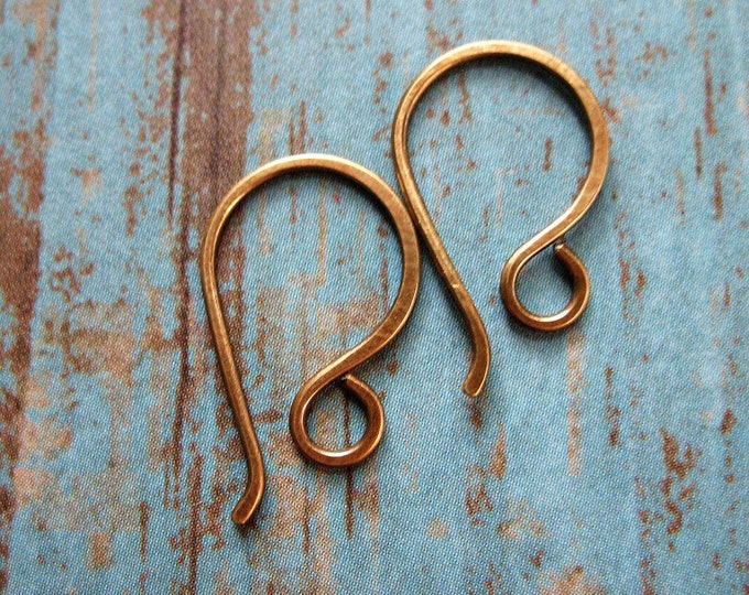 Small Antiqued Brass Ear Wires 1 Pair 20 Gauge - Etsy