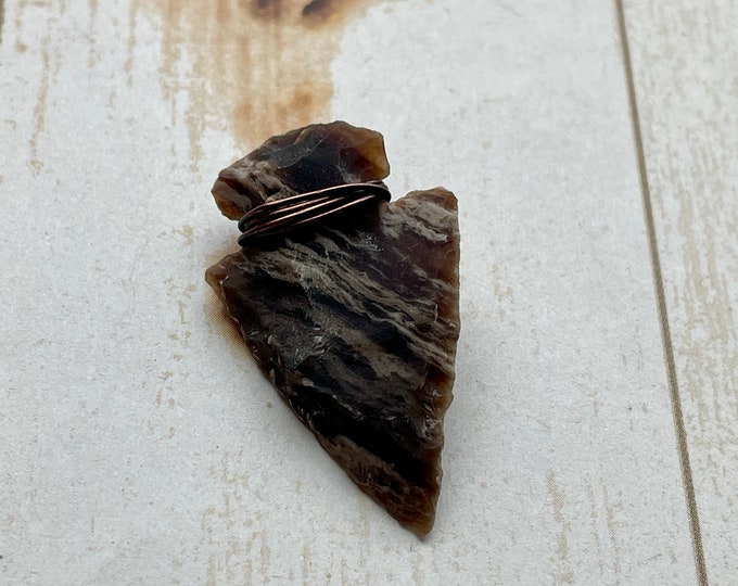 Flint Knapped Arrow Head and Copper Pendant - Etsy