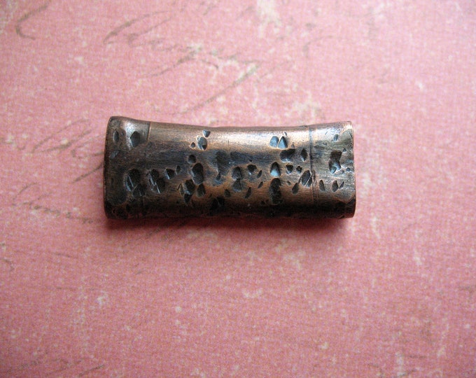 Hammered Antiqued Copper Slide Bead 1 Piece 32mm - Etsy