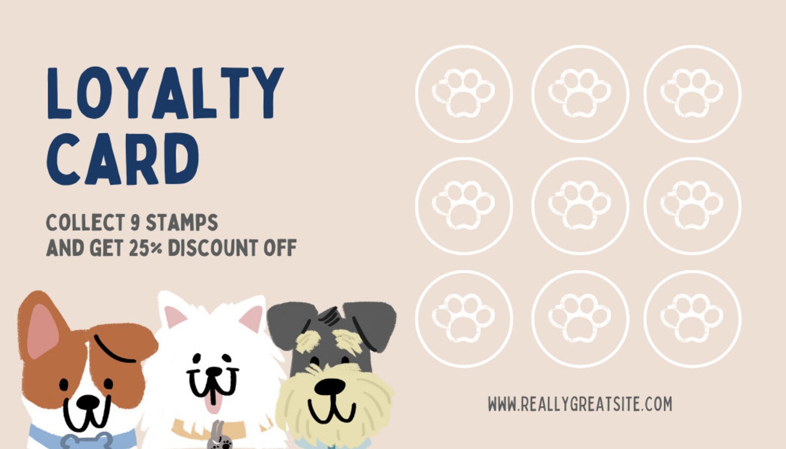 Pet Shop Loyalty Card Template, Editable Small Business Stamp Card ...