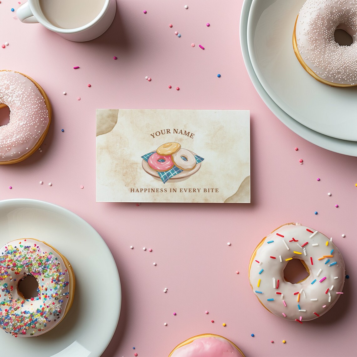 Donut / Bakery Shop Stamp Card [multifunctional Loyalty Card + Business ...