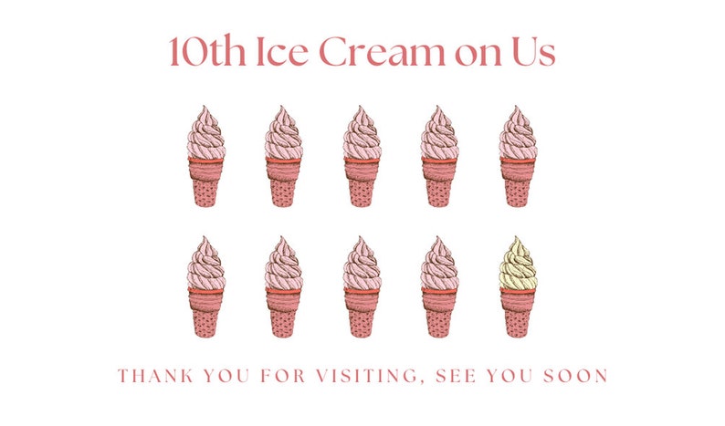 Ice Cream Shop Loyalty Card, Vintage Pink Business Card (canva Editable ...