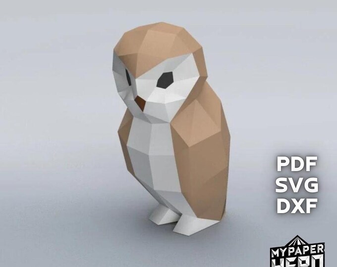 Owl Paper Model ,papercraft , DIY , Low Poly , PDF Papercraft , Owl ...