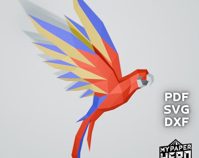 Papercraft quetzal, template, bird, animal, DIY PDF, FDX, Low Poly ...