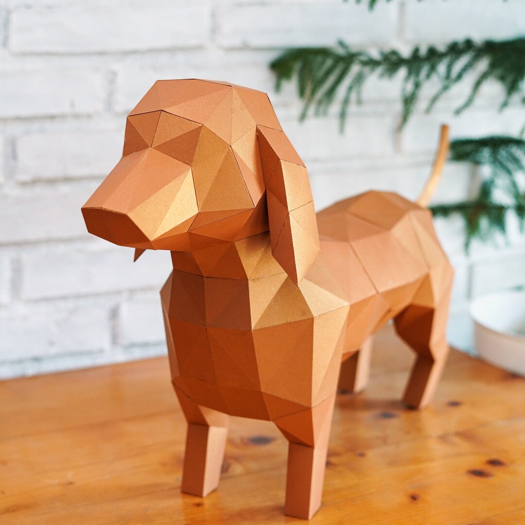 Low Poly Frank Dog Papercraft PDF, SVG Template for Creating 3D Frank ...