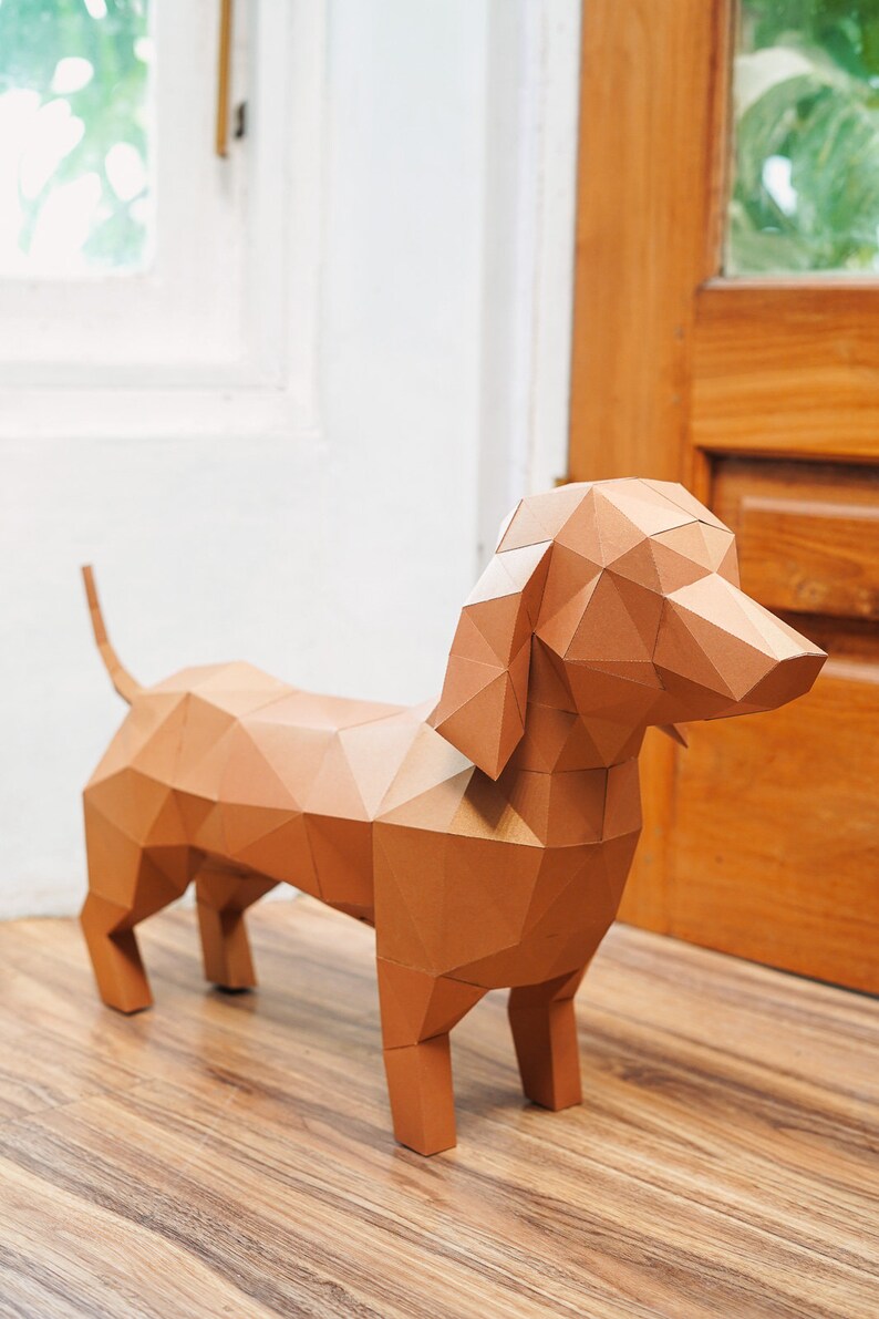 Papercraft 3D Frank Dog, Digital Template, Low Poly Dog, DIY Origami ...