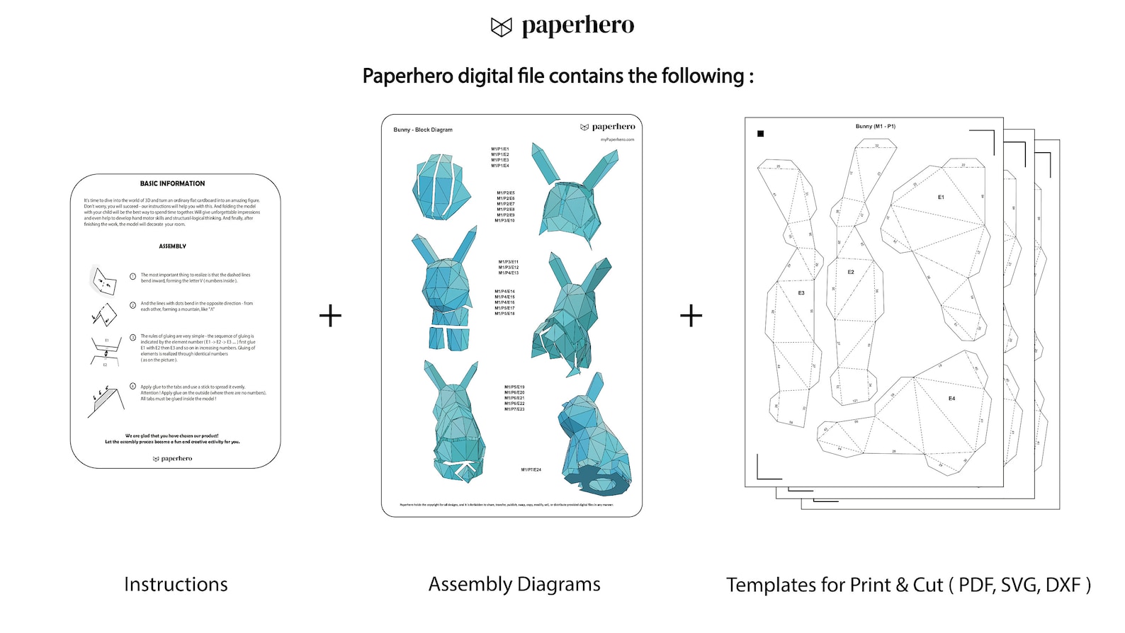 Sharks 3D Papercraft, Low Poly Sharks, Digital File Template, Shark 3d ...