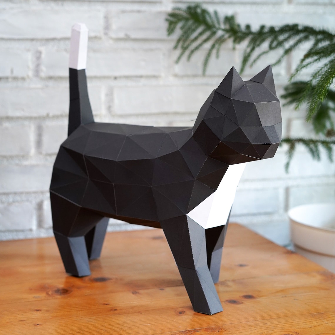 Low Poly Cat 3D Papercraft PDF, SVG Template for Creating 3D Cat, 3D ...