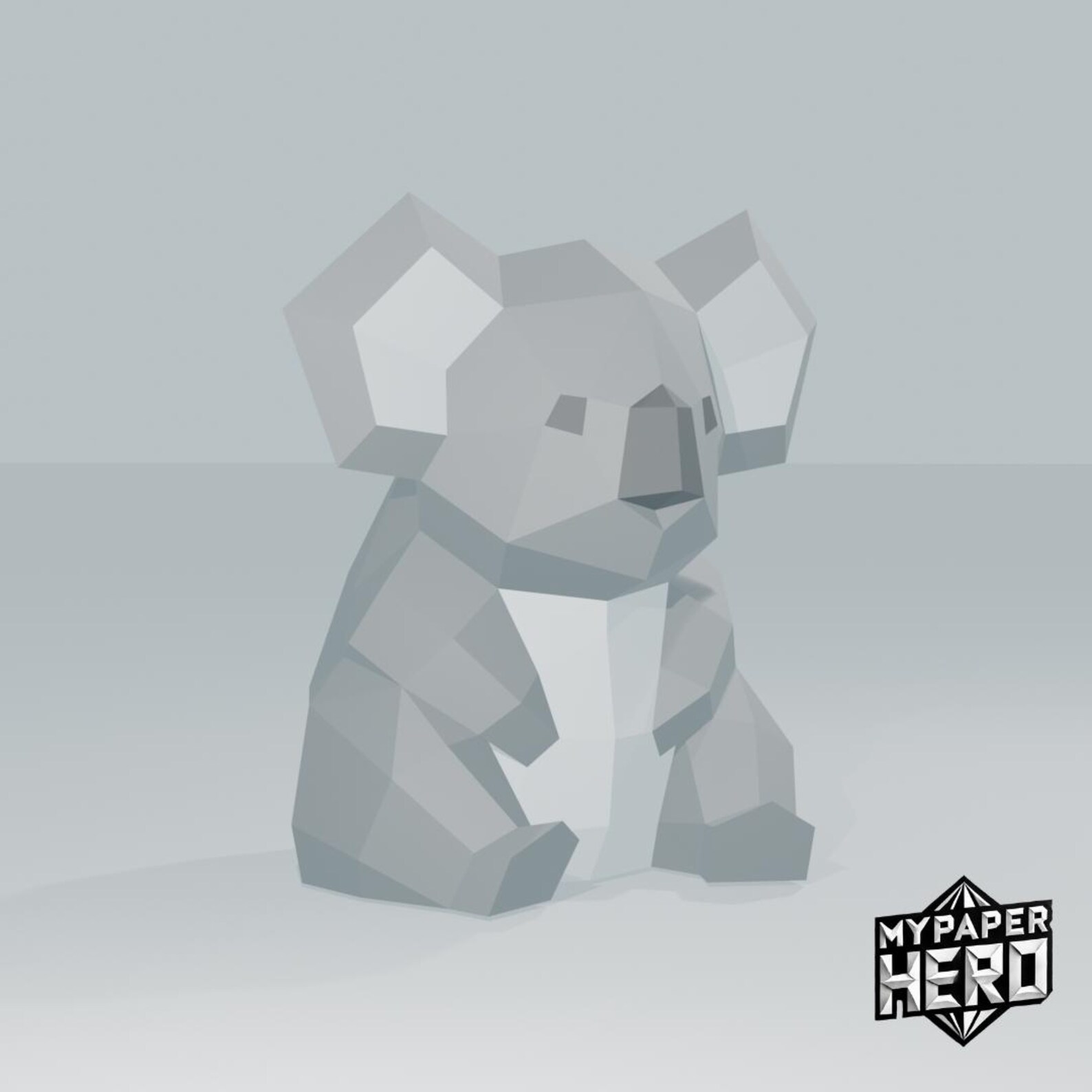 Papercraft Koala 3D, Digital Templates, Low Poly Koala Model, Origami ...