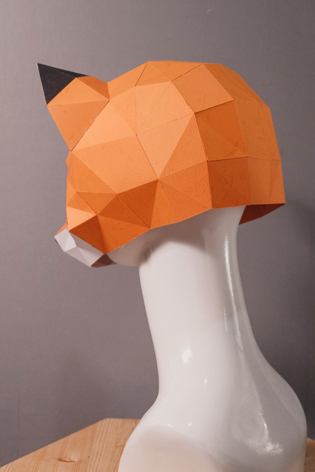 Low Poly Fox Mask Papercraft PDF, SVG Template for Creating 3D Fox Mask ...