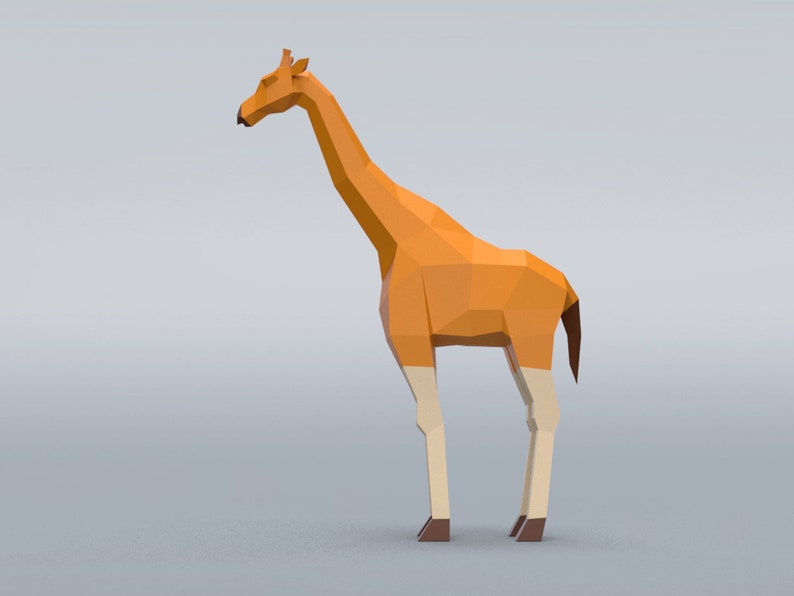 Low Poly Giraffe 3D Papercraft PDF, SVG Template for Creating 3D ...