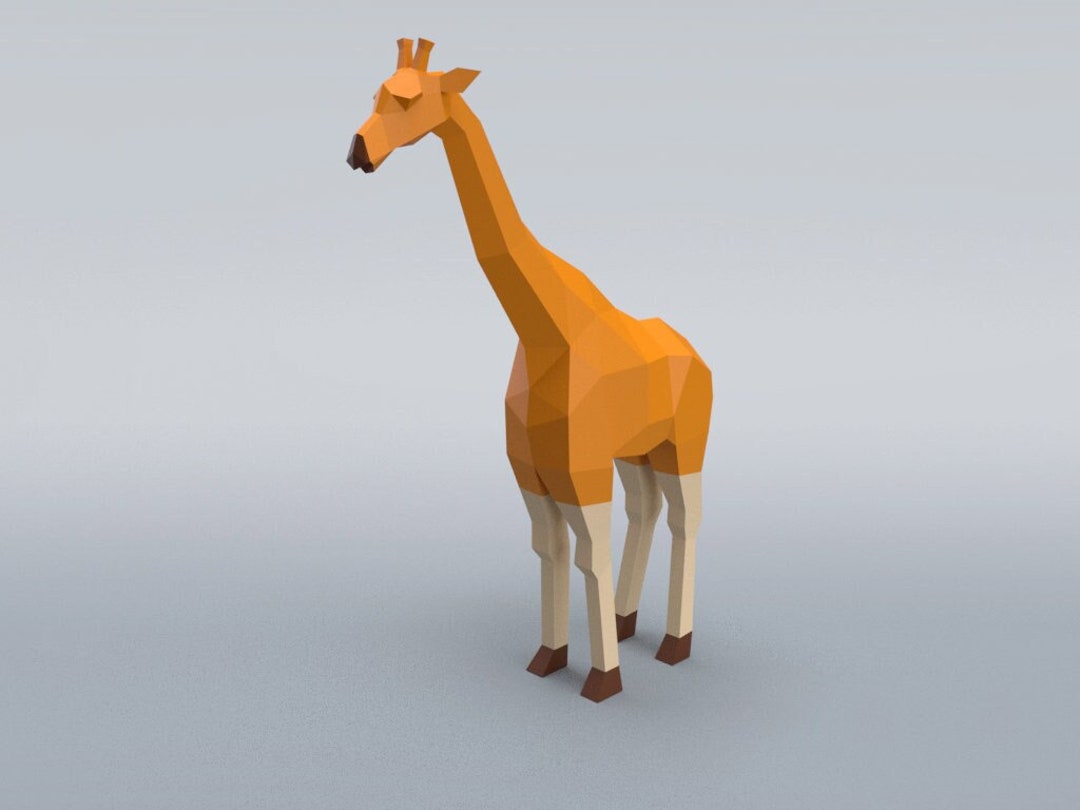 Low Poly Giraffe 3D Papercraft PDF, SVG Template for Creating 3D ...