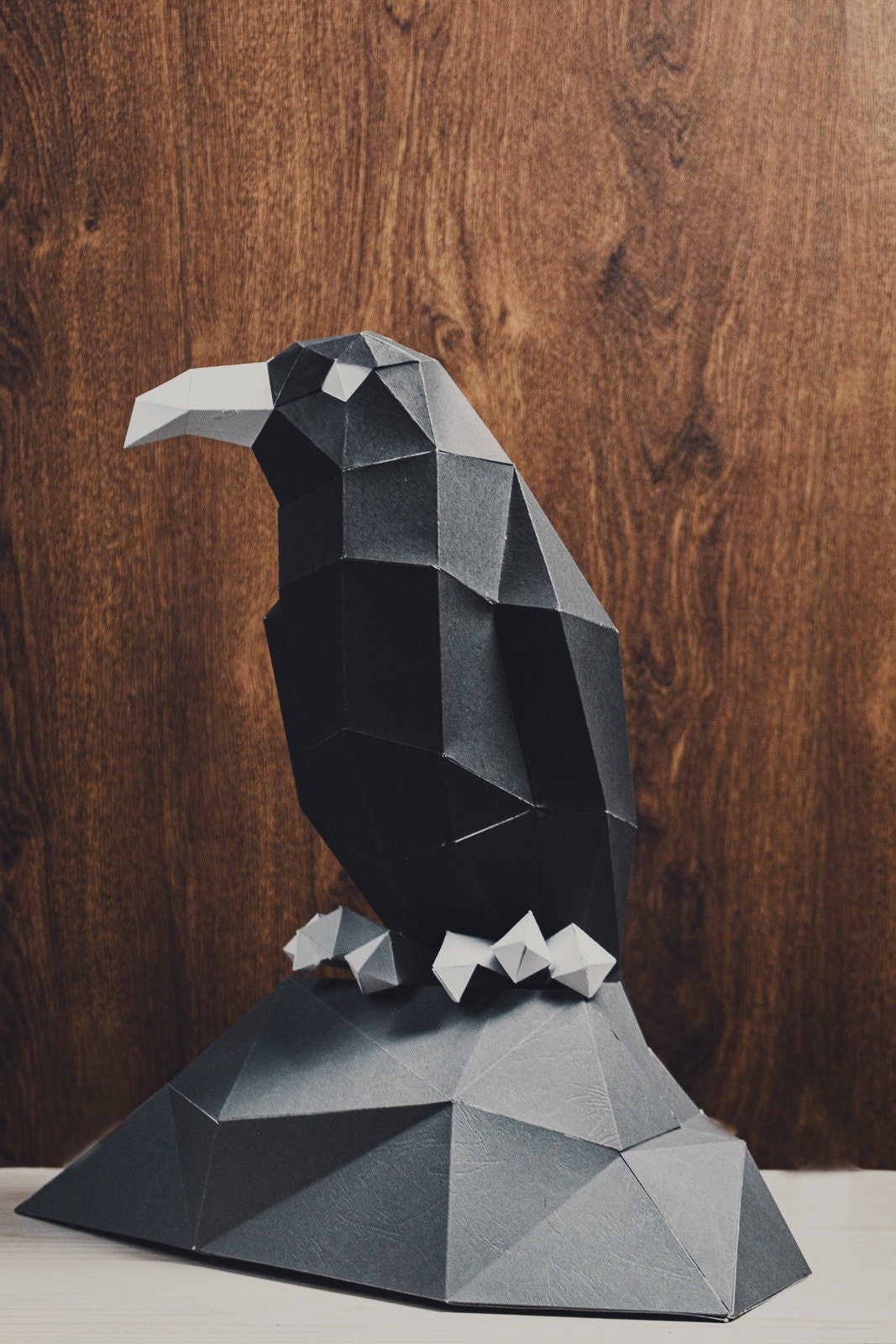 Low Poly Raven, Digital Template, Papercraft Raven 3D, Crow Model ...