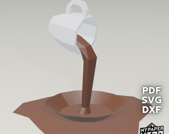 DIY Papercraft Cup & Saucer,lowpoly Mug,lowpoly Cup,printable Cup,tea ...