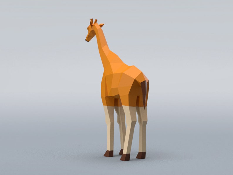 Low Poly Giraffe 3D Papercraft PDF, SVG Template for Creating 3D ...