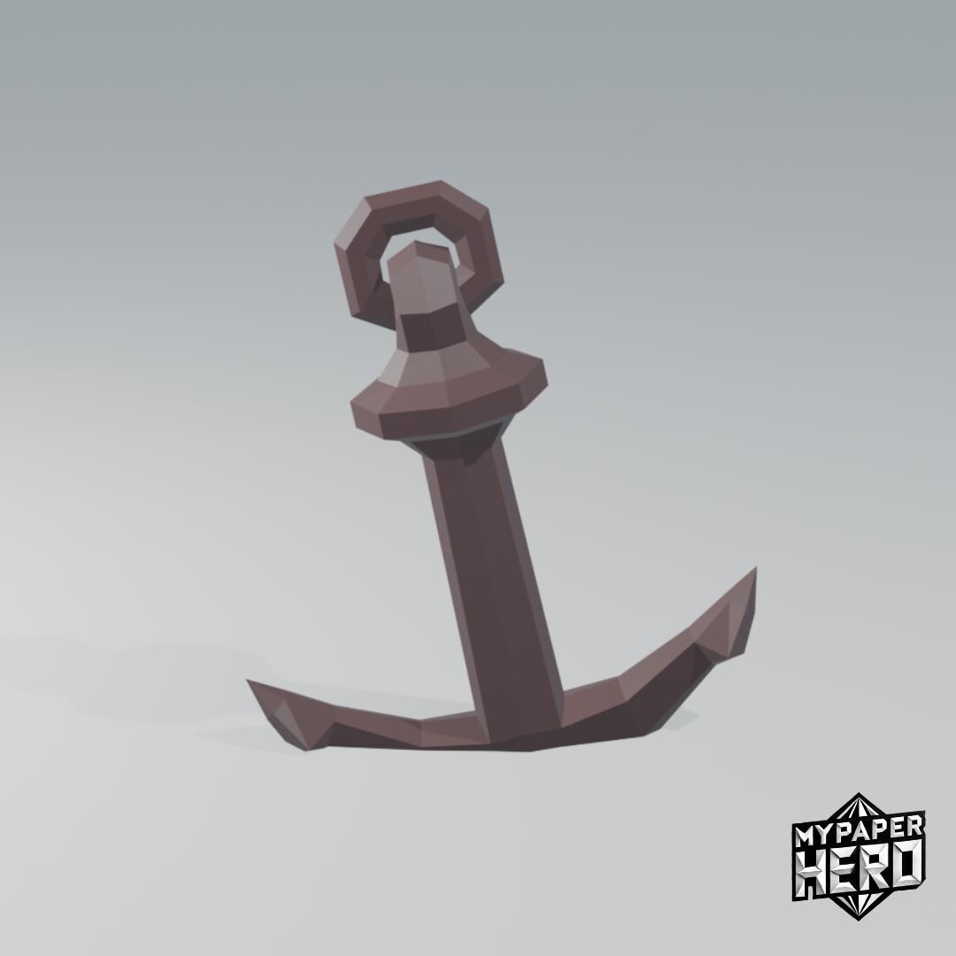 Papercraft Anchor 3D, Digital Template, Low Poly Anchor 3D, SVG PDF ...