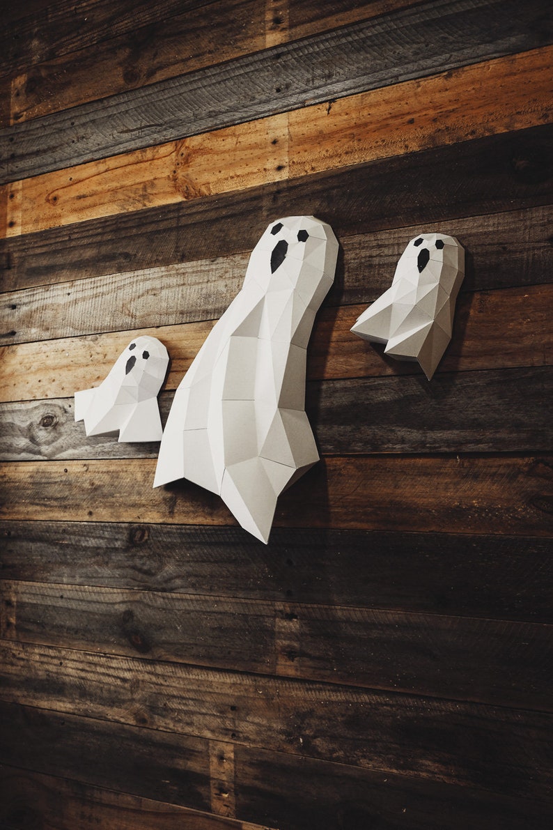 Ghosts Papercraft Low Poly, Digital Template, 3D Ghosts Poly Paper, DIY ...