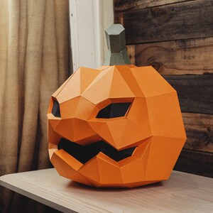 Pumpkin Papercraft Low Poly, Digital Template, 3D Pumpkin Poly Paper ...