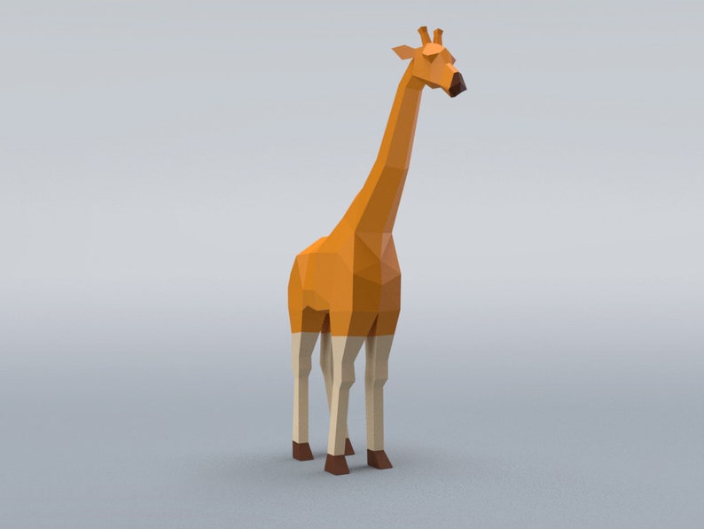 Low Poly Giraffe 3D Papercraft PDF, SVG Template for Creating 3D ...