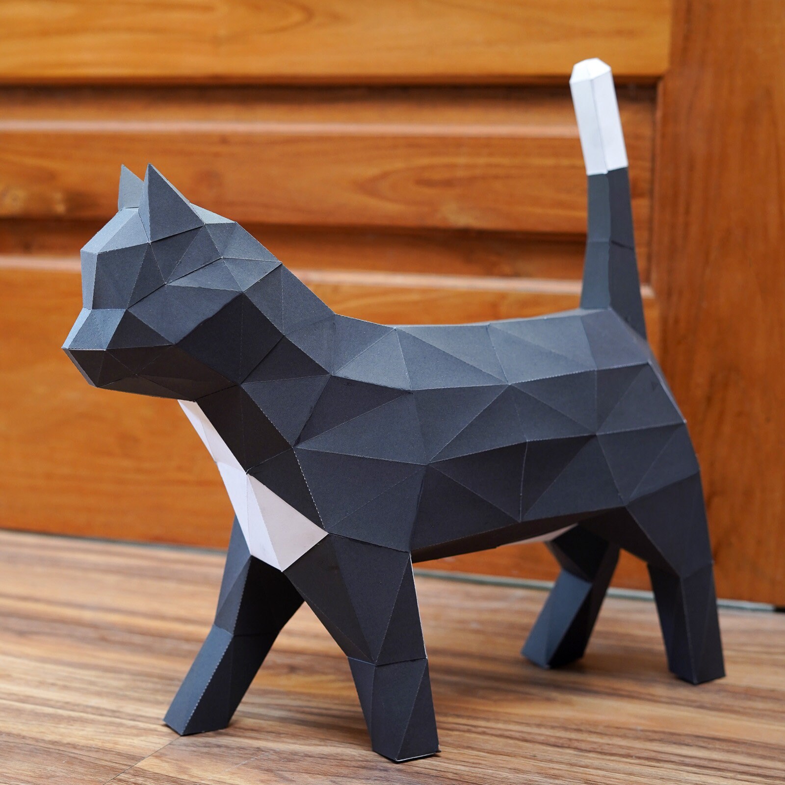Low Poly Cat 3D Papercraft PDF, SVG Template for Creating 3D Cat, 3D ...