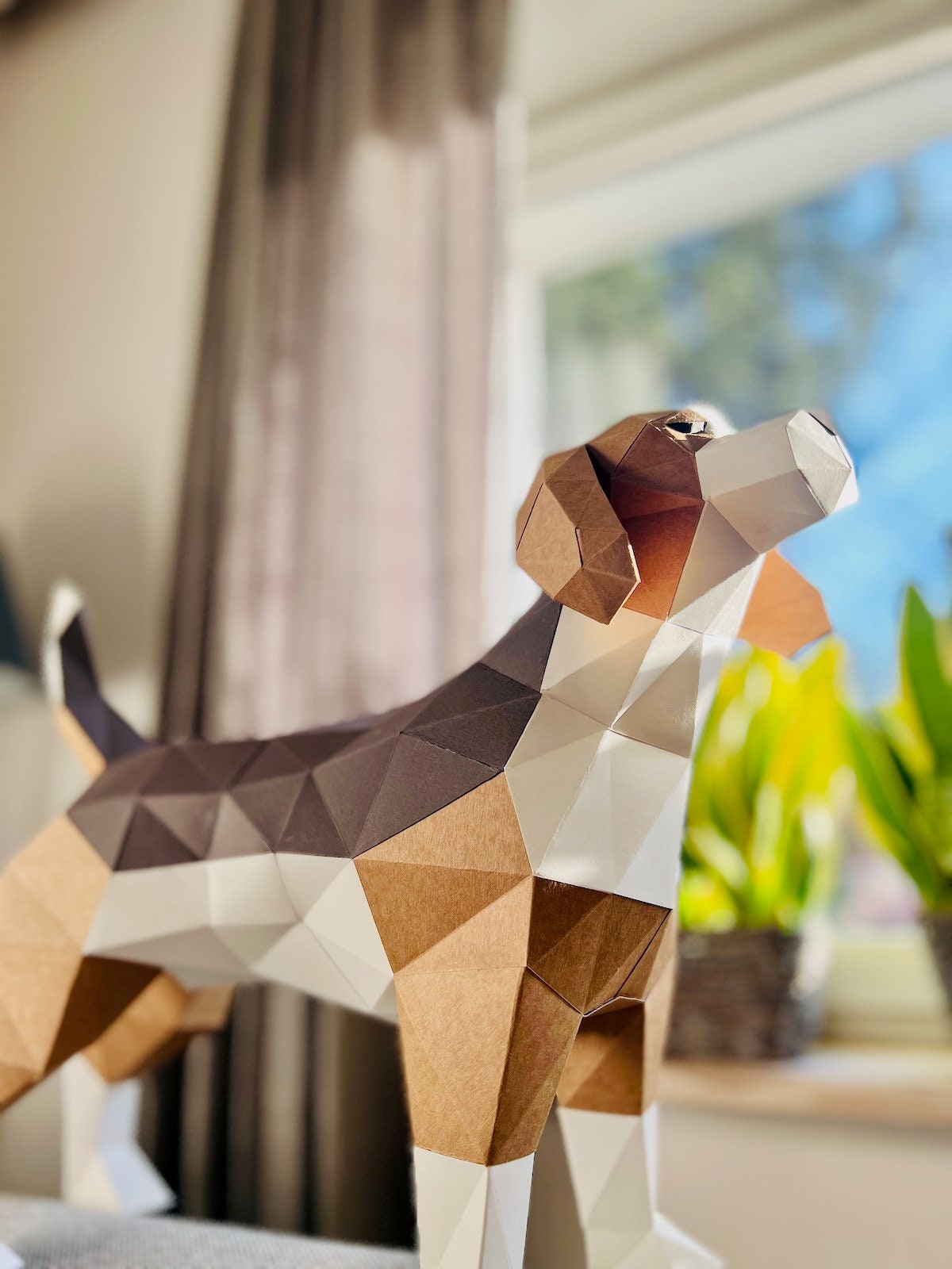 Low Poly Beagle Dog, Papercraft Dog 3D, Digital Template, SVG Download ...
