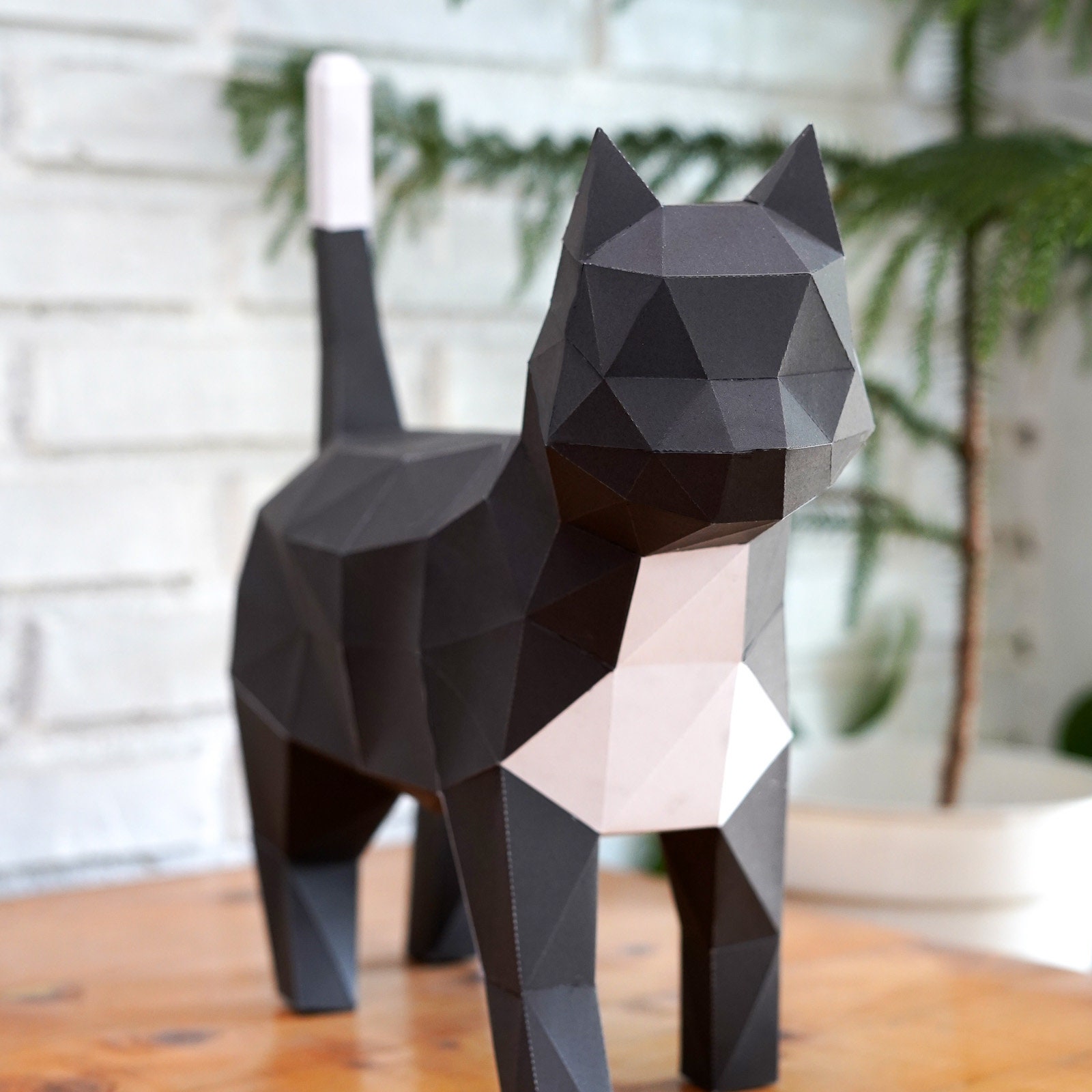 Low Poly Cat 3D Papercraft PDF, SVG Template for Creating 3D Cat, 3D ...