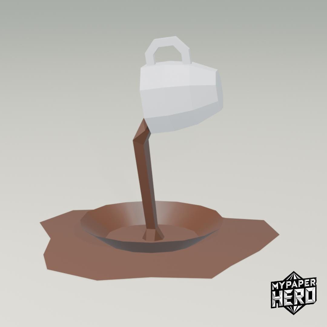 Papercraft Coffee Cup 3D, Digital Template, Low Poly Coffee Cup 3D, SVG ...