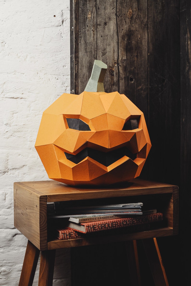 Pumpkin Papercraft Low Poly, Digital Template, 3D Pumpkin Poly Paper ...